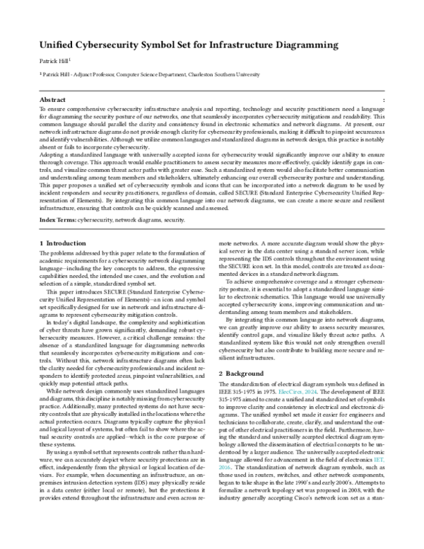 (PDF) Unified Cybersecurity Symbol Set for Infrastructure Diagramming