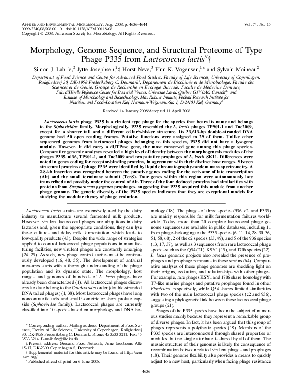 (PDF) Morphology, Genome Sequence, and Structural Proteome of Type ...