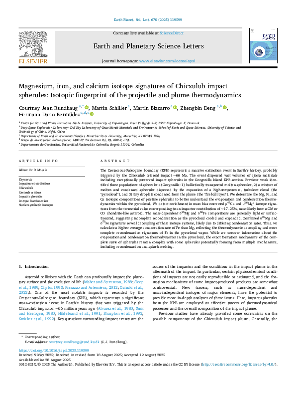 (PDF) Magnesium, iron, and calcium isotope signatures of Chicxulub ...