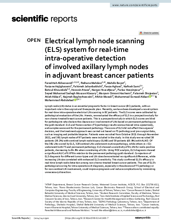 (PDF) Electrical lymph node scanning (ELS) system for real-time intra ...