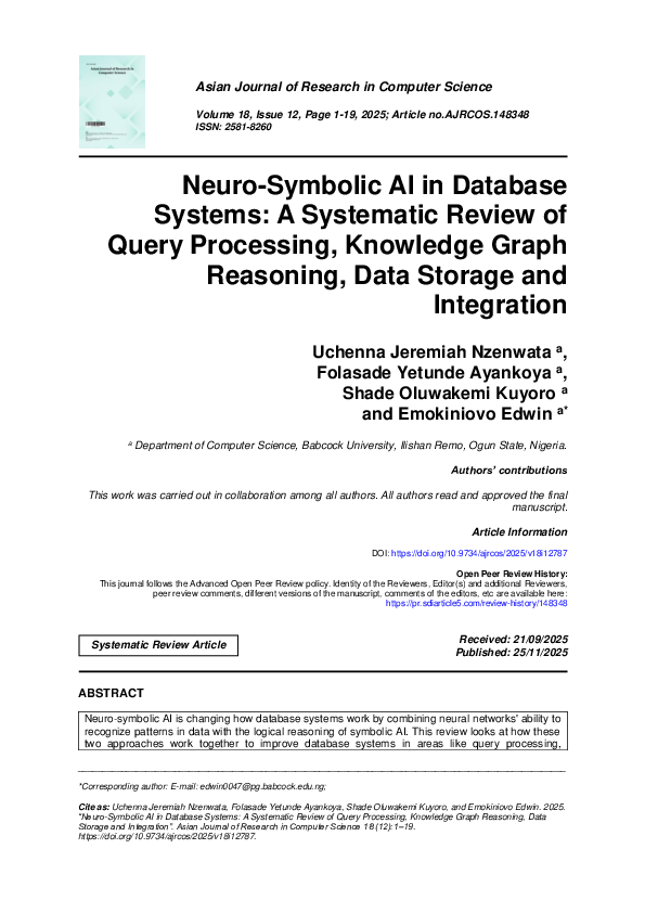 (PDF) Neuro-Symbolic AI in Database Systems: A Systematic Review of ...