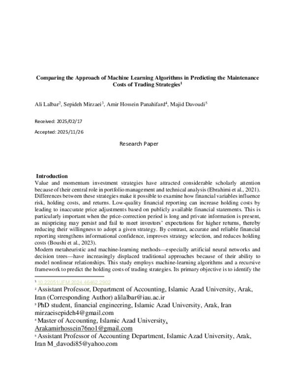 (PDF) Comparing the Approach of Machine Learning Algorithms in ...