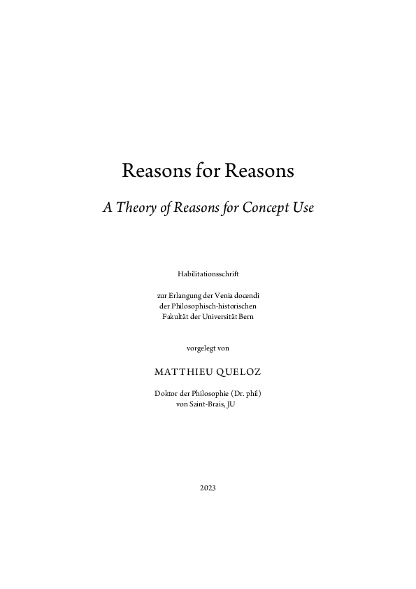 (PDF) Reasons for Reasons: A Theory of Reasons for Concept Use