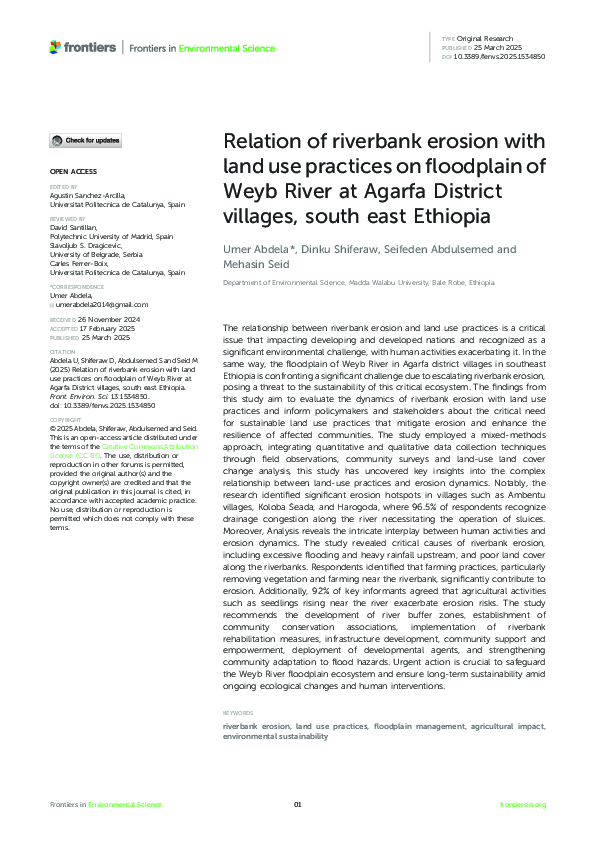 (PDF) Relation of riverbank erosion with land use practices on ...