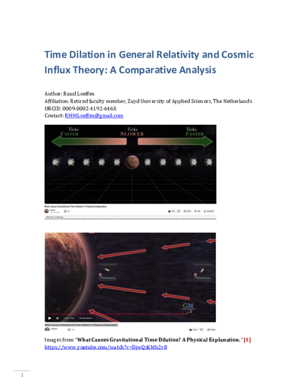 (PDF) Time Dilation in General Relativity and Cosmic Influx Theory: A ...