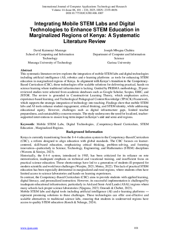 (PDF) Integrating Mobile STEM Labs and Digital Technologies to Enhance ...