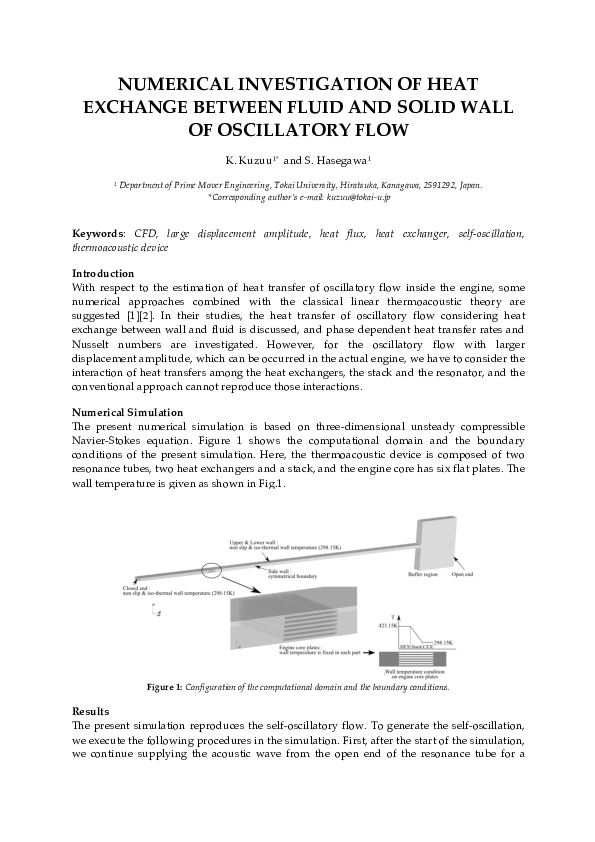 (PDF) Numerical investigation of heat exchange between fluid and solid ...
