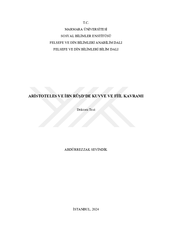 (PDF) POTENTIALITY AND ACTUALITY IN ARISTOTLE AND AVERROES/ARİSTOTELES ...
