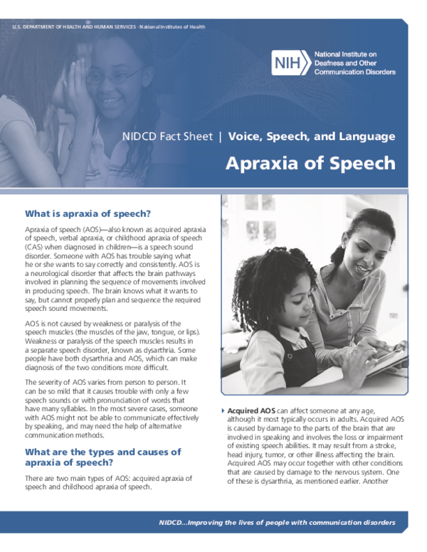 (PDF) Apraxia of speech