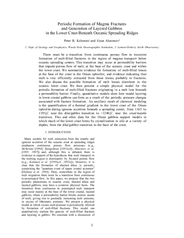(PDF) Periodic Formation of Magma Fractures and Generation of Layered ...