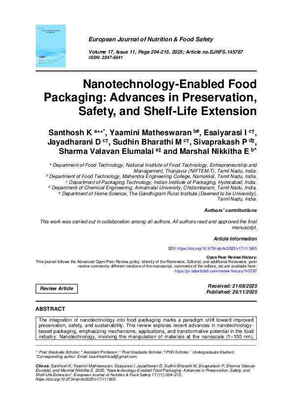 (PDF) Nanotechnology-Enabled Food Packaging: Advances in Preservation ...