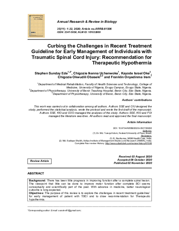 (PDF) Curbing the Challenges in Recent Treatment Guideline for Early ...