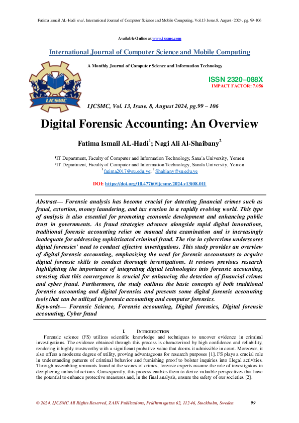 (PDF) Digital Forensic Accounting: An Overview