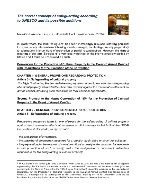 (PDF) The correct concept of safeguarding according to UNESCO and its ...