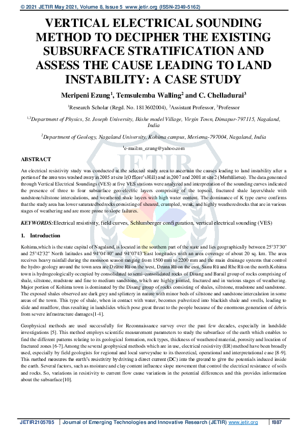 (PDF) Vertical Electrical Sounding Method to Decipher the Existing ...