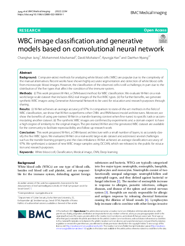 (PDF) WBC image classification and generative models based on ...