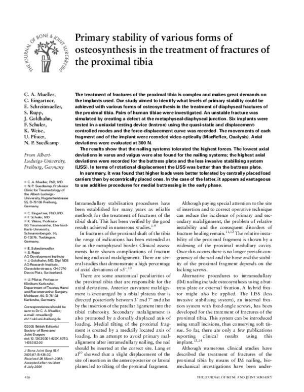 (PDF) Primary stability of various forms of osteosynthesis in the ...
