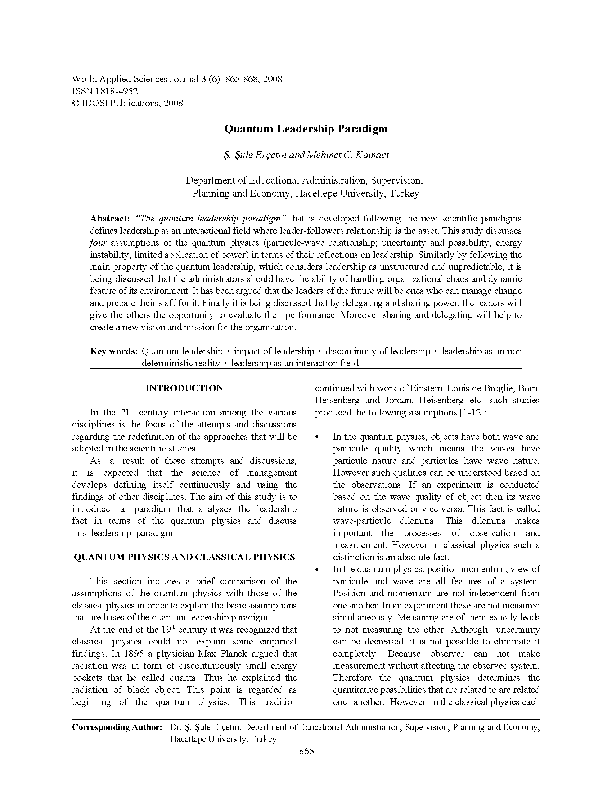 (PDF) Quantum Leadership