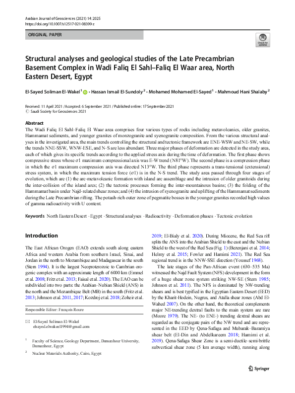 (PDF) Structural analyses and geological studies of the Late ...