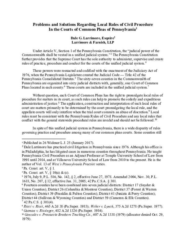 (PDF) Problems and Solutions Regarding Local Rules of Civil Procedure ...