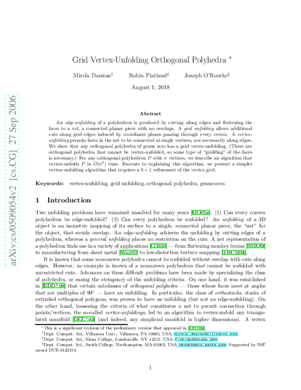(PDF) Grid Vertex-Unfolding Orthogonal Polyhedra