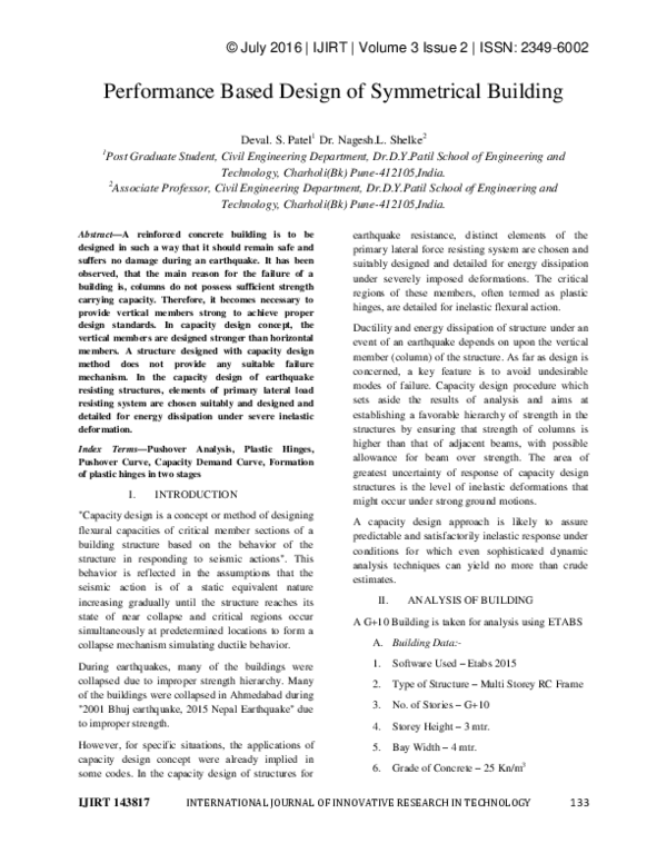 (PDF) Performance Based Design of Symmetrical Building