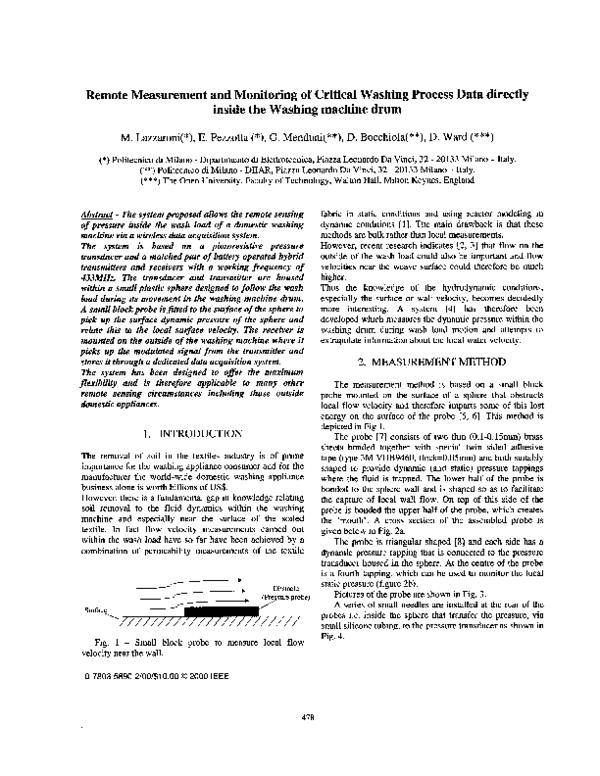 (PDF) Remote measurement and monitoring of critical washing process ...