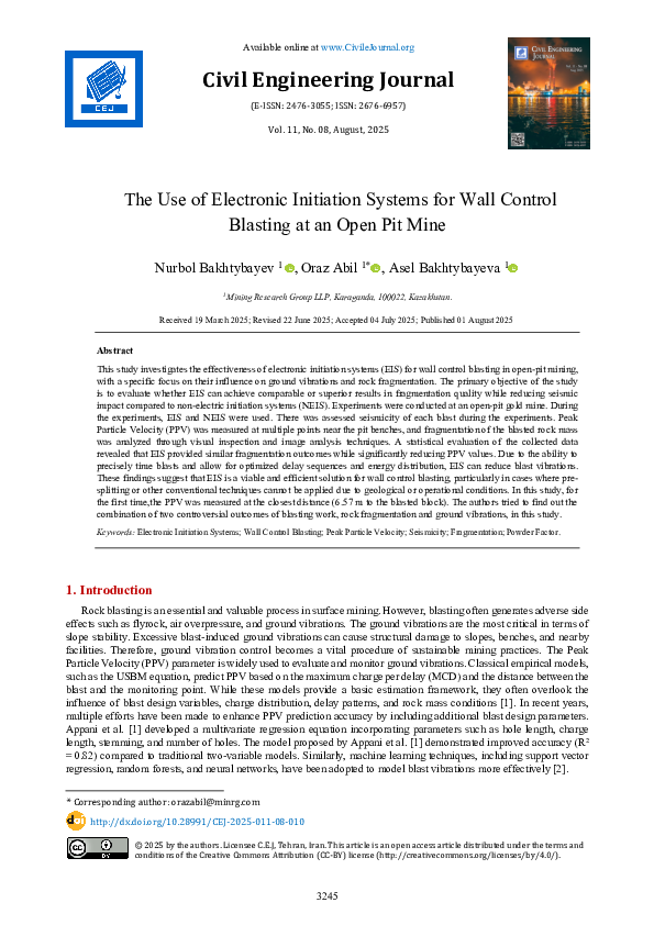 (PDF) The Use of Electronic Initiation Systems for Wall ControlBlasting ...