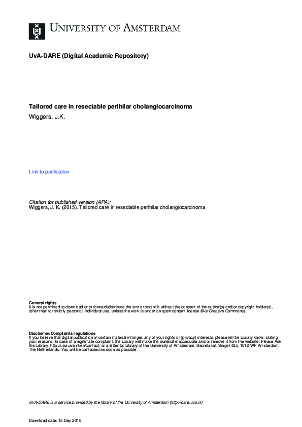 (PDF) Preoperative biliary drainage in perihilar cholangiocarcinoma ...