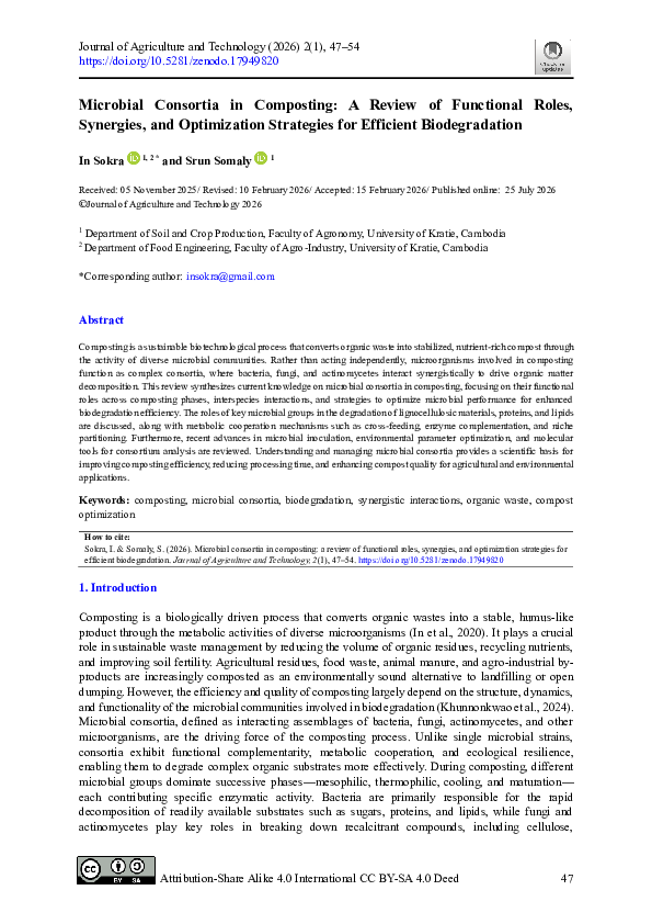 (PDF) Microbial Consortia in Composting: A Review of Functional Roles ...