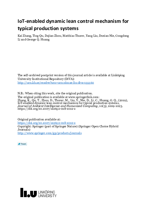 (PDF) IoT-enabled dynamic lean control mechanism for typical production ...