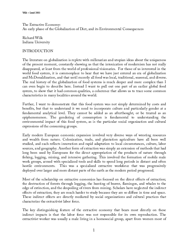 (PDF) The Extractive Economy: An Early Phase of the Globalization of ...