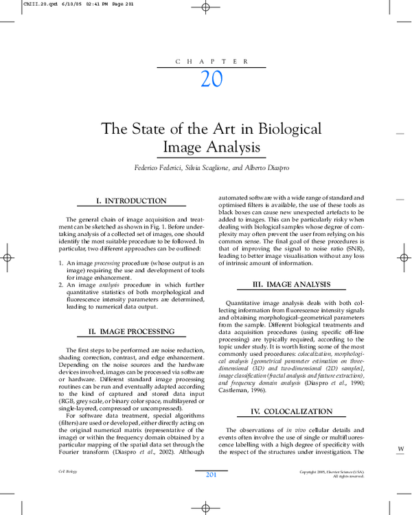 (PDF) The State of the Art in Biological Image Analysis