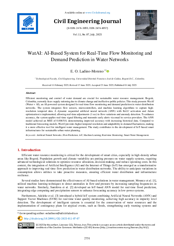 (PDF) WatAI: AI-Based System for Real-Time Flow Monitoring and Demand ...