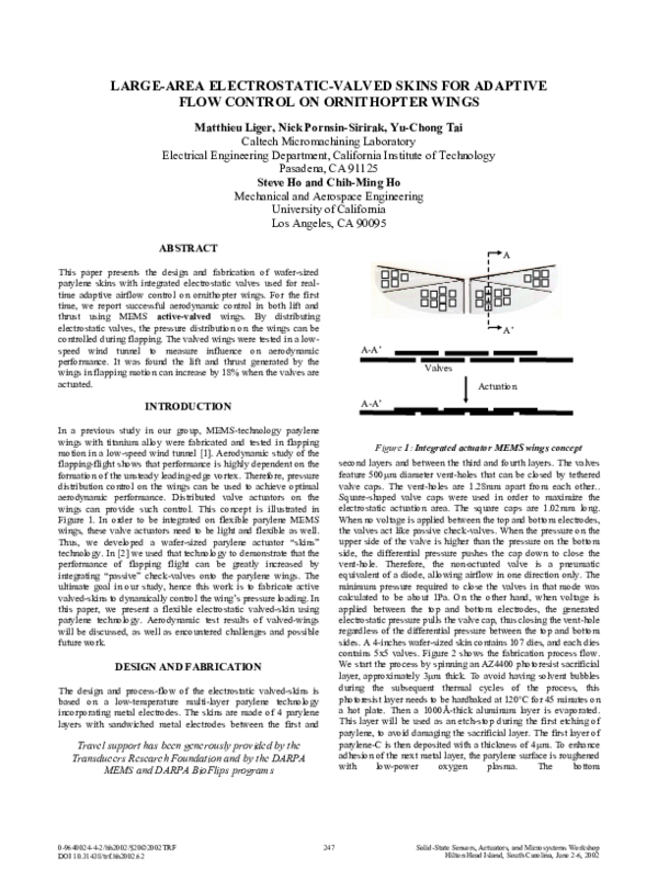 (PDF) Large-Area Electrostatic-Valved Skins for Adaptive Flow Control ...