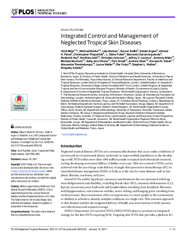 (PDF) Integrated Control and Management of Neglected Tropical Skin Diseases