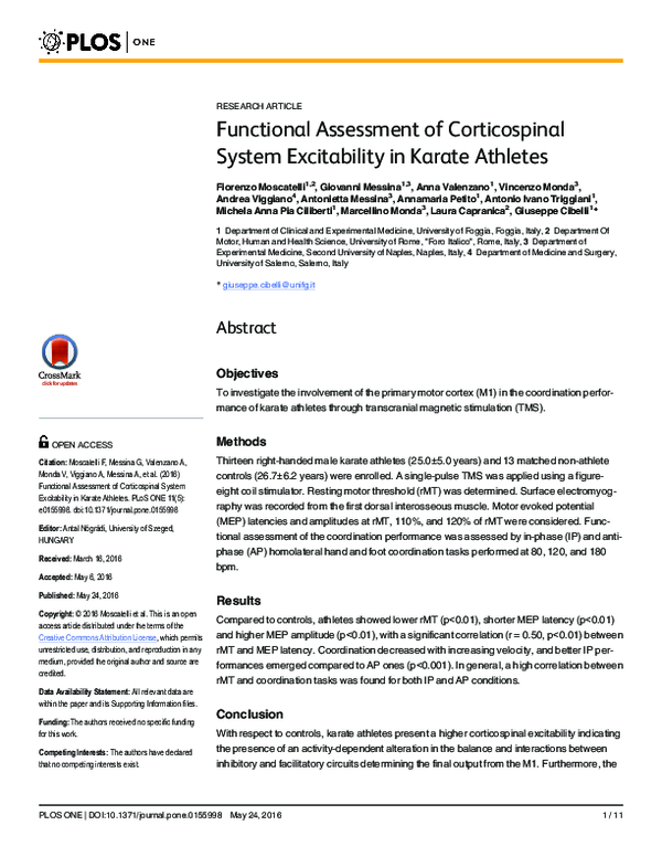 (PDF) Functional Assessment of Corticospinal System Excitability in ...