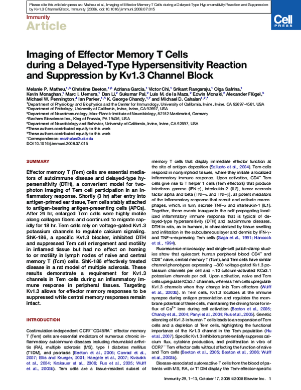 (PDF) Imaging of Effector Memory T Cells during a Delayed-Type ...