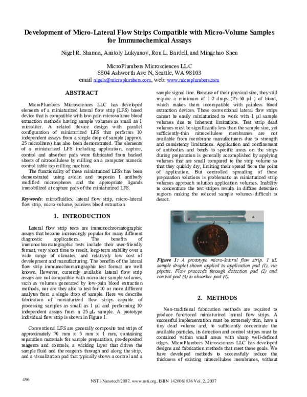(PDF) Development of micro-lateral flow strips compatible with micro ...
