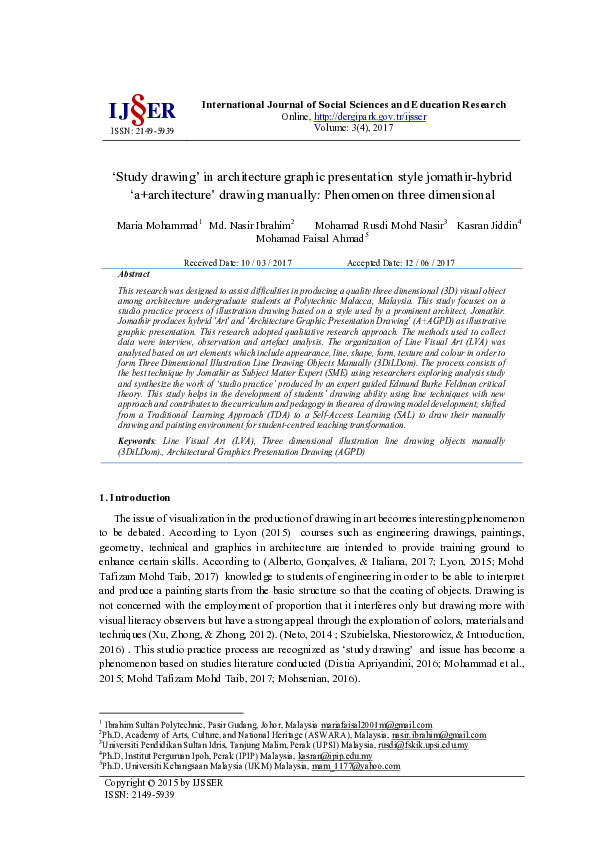 (PDF) ‘Study drawing’ in architecture graphic presentation style ...