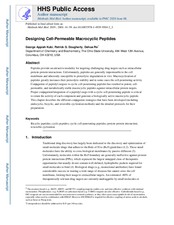 (PDF) Designing Cell-Permeable Macrocyclic Peptides
