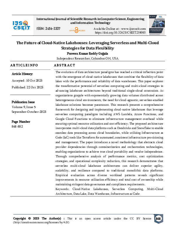(PDF) The Future of Cloud-Native Lakehouses: Leveraging Serverless and ...