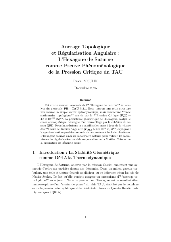 (PDF) Ancrage Topologique et Régularisation Angulaire : L'Hexagone de ...