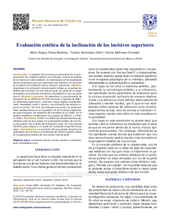 (PDF) Evaluación estética de la inclinación de los incisivos superiores