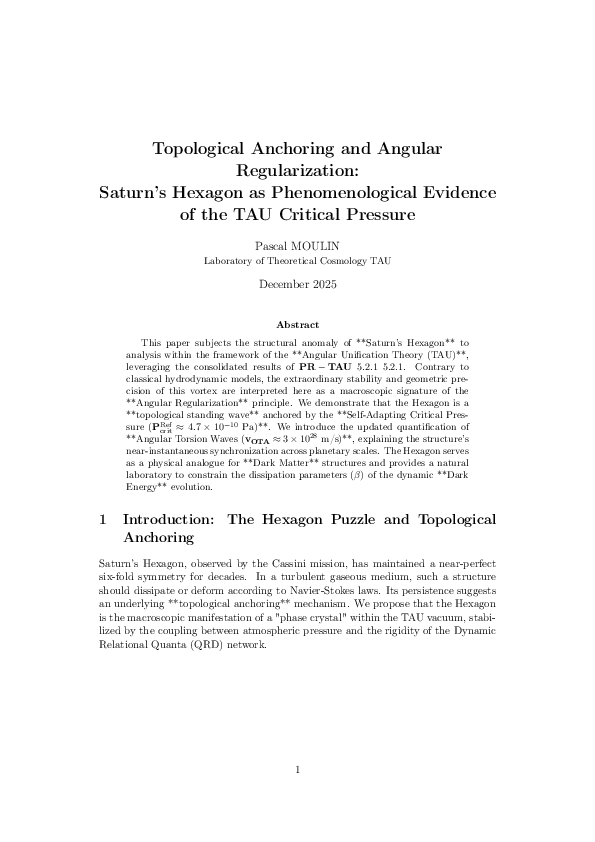 (PDF) Topological Anchoring and Angular Regularization: Saturn's ...