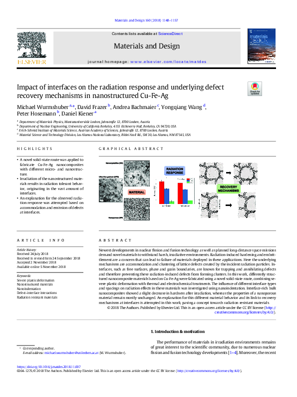 (PDF) Impact of interfaces on the radiation response and underlying ...