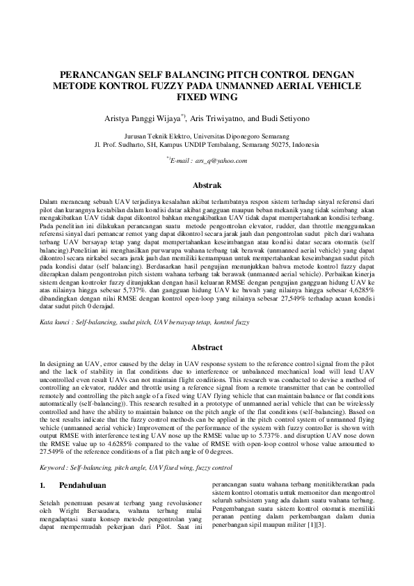 (PDF) Perancangan Self Balancing Pitch Control Dengan Metode Kontrol ...