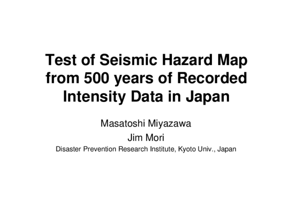 (PDF) Test of Seismic Hazard Map from 500 Years of Recorded Intensity ...