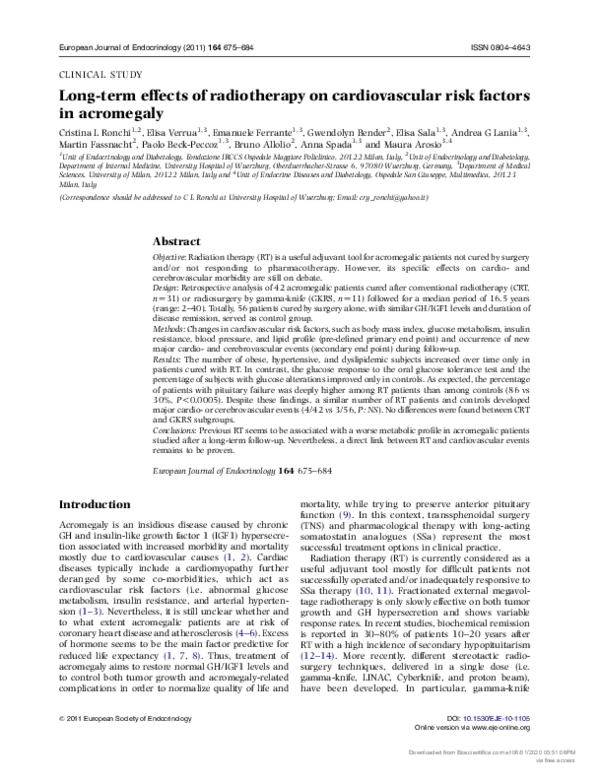 (PDF) Long-term effects of radiotherapy on cardiovascular risk factors ...