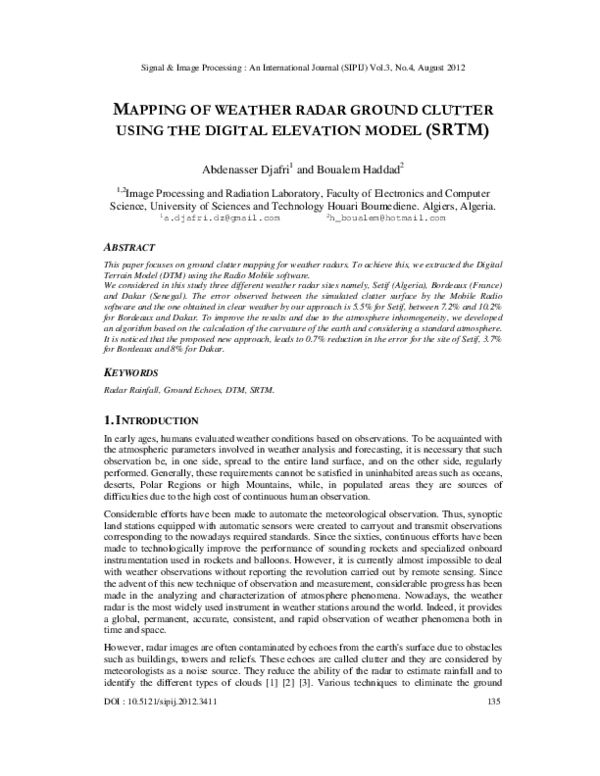 (PDF) Mapping of weather radar ground clutter using the digital ...